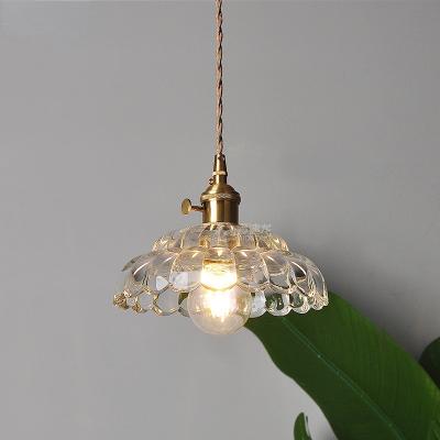 China Modern Glass Flower Pendant Light Fixture Luminaire Kitchen Dining Room Restaurant Decoration Hanging Lamp(WH-GP-56) for sale