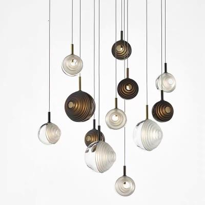 China Modern LED Pendant Lights Black Glass Hanging Lamps Living Room Kitchen Lights(WH-GP-57) for sale