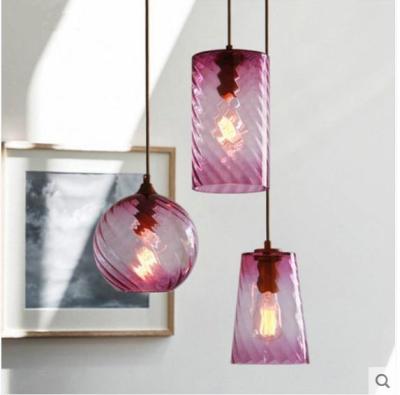 China American single head E27 blue glass pendant simple personality Nordic bar light(WH-GP-84) for sale