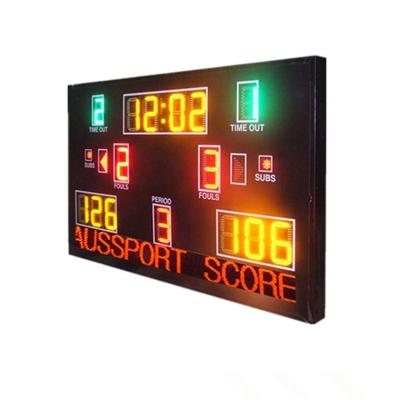 China Yellow Electronic Basketball Scoreboard with 8-inch LED Display and Moving Sign - 1900x1300mm IP65 Waterproof for sale