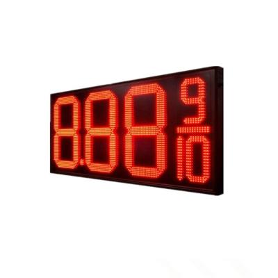 China 12 Inch Red LED Gas Price Display with 4 Digits, 110-240V AC, IP65 Waterproof Cabinet for Petrol Stations for sale