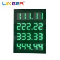 China Double Sides Green LED Gas Price Sign 140pcs per Digit 10inch 254mm IP65 for sale