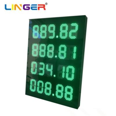China Double Sided Green Gas Price Sign 1150mm x 1500mm LED Display 888.88 for sale