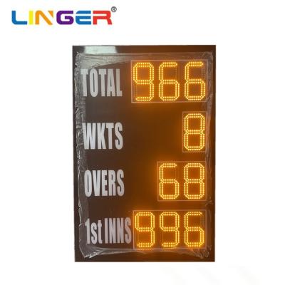 China Small 9-Digit Cricket Scoreboard with 12-inch LED Display, AC220V/DC12V Dual Power Input and IP65 Waterproof Rating for sale