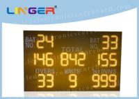 China 12-inch Amber LED Cricket Scoreboard 110V-240V Power 4ft x 6.9ft Outdoor Display for sale