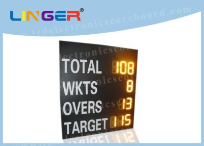 China Large Outdoor Cricket Digital Scoreboard with 300mm Amber LED Display, 3.6ft x 5.6ft Weatherproof Construction for sale