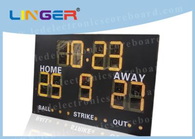China 16-Inch Outdoor Waterproof LED Baseball Scoreboard with Wireless Control - 400mm Amber Digits, 500m Visibility for sale
