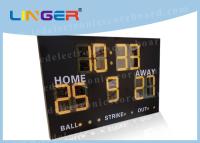 China 16-Inch LED Baseball Scoreboard with Wireless Controller - 400mm Amber Digits, 5000mcd Brightness for Outdoor Games for sale