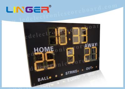 China 16-Inch LED Baseball Scoreboard with Wireless Controller - 400mm Amber Digits, 5000mcd Brightness for Outdoor Games for sale