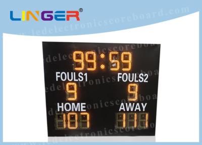 China Outdoor LED Basketball Scoreboard 8 Inch 200mm Yellow Digits UV Protection Glass Front for sale