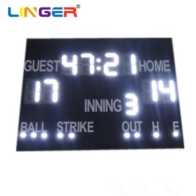 China Wireless Control LED Baseball Scoreboard Custom Size Red Yellow High Brightness for sale