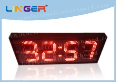 China 12/24 Hour Red LED Digital Clock 370×1010×100mm with 5000cd/m² Brightness and 100,000 Hour Lifespan for sale