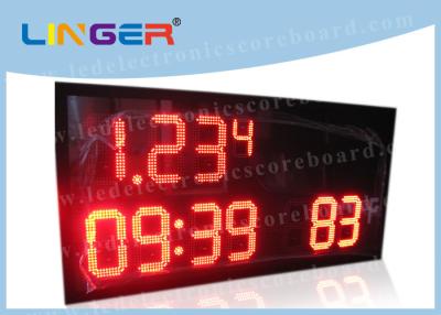 China Semi-Outdoor LED Digital Clock with Time Temperature Function 12 Inch 300mm Digit Height for sale