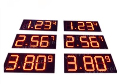 China Outdoor 16'' LED Gas Price Display Sign with 5000cd/m² Brightness, IP65 Waterproof Rating, and 100,000 Hour Lifespan for sale