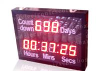 China Outdoor LED Digital Clock with 8-30 Inch Display, IP65 Waterproof Rating, and 1000m Wireless Remote Control for sale