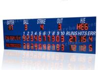 China Professional LED Baseball Scoreboard 1400mm x 3800mm with 254mm Red Digits and Wireless Controller for sale
