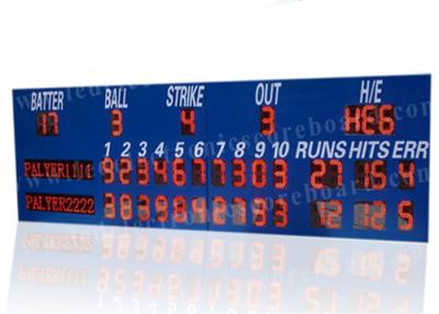 China Professional LED Baseball Scoreboard 1400mm x 3800mm with 254mm Red Digits and Wireless Controller for sale
