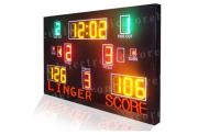 China Multi Function LED Basketball Scoreboard 200mm Digit Height 1300x2000mm Display with Wireless Controller for sale