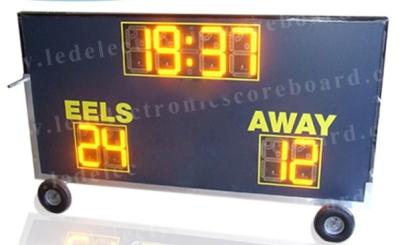 China Waterproof Multi Sport Scoreboard 12 Inch 300mm Yellow LED Football Field Scoreboard with Wheel Stand for sale