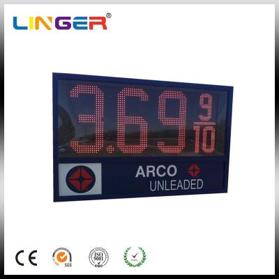 China Custom Outdoor LED Gas Price Sign 12 Inch Red Digits with IR Remote Control 110-240V for sale