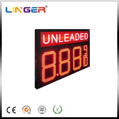 China Double Sides Unleaded LED Gas Price Sign 12in 30cm Height RF Wireless Remote 110V 240V for sale