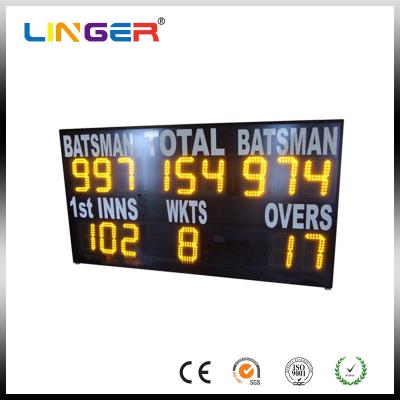 China Yellow Electronic Cricket Scoreboard with 8-16 Inch Digits, Wireless Control up to 800m, 7500cd/m² Brightness for Schools for sale