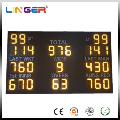 China Large Outdoor LED Cricket Scoreboard 300mm Digit Height with CE/ROHS Certification - 100m View Distance & 100,000 Hour Lifespan for sale