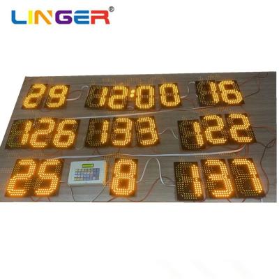 China 10inch 254mm Yellow Color LED Electronic Scoreboard Components Without Iron Frame for Custom Installation for sale