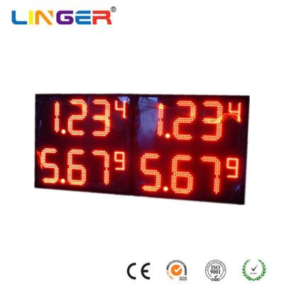 China Red LED Gas Price Sign 12 Inch 4 Rows 300mm Digit Height Outdoor Electronic Display for sale