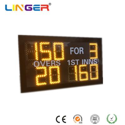 China 6-Inch Yellow LED Cricket Scoreboard with IR Remote Control | 110V-240V Input | 100,000 Hour Lifespan for sale