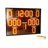China Indoor Outdoor LED Basketball Scoreboard 8 Inch Yellow Digits Waterproof Frame 110V 240V for sale