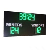 China 12 Inch Green LED Football Scoreboard Portable 300mm Digit Height Outdoor Game Display for sale