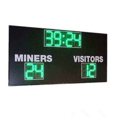 China 12 Inch Green LED Football Scoreboard Portable 300mm Digit Height Outdoor Game Display for sale