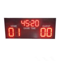 China 16-inch Red LED Electronic Football Scoreboard IP60 Waterproof 500m View Distance Commercial Outdoor Display for sale