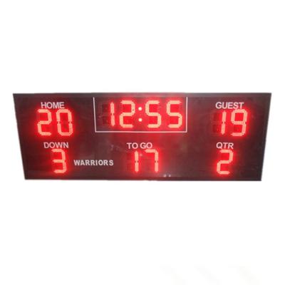 China 12-inch Wireless LED Football Scoreboard with 300mm Red Digits, 250m View Distance and PVC Controller for sale