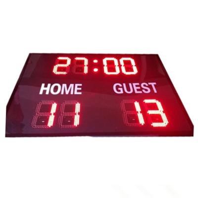 China 12-inch Red LED Soccer Scoreboard with Wireless Controller - 1000x1500mm Display, 5000mcd Brightness for sale
