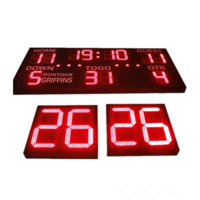 China 12-inch LED Football Stadium Scoreboard with 20-inch Shot Clock - 300m View Distance IP60 Rated for sale