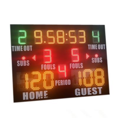 China BB254200RGY-16D Basketball Scoreboard with 200mm Time Digits and 254mm Score Display - IP65 Waterproof Rating for sale