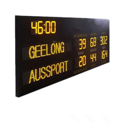 China Outdoor AFL LED Electronic Scoreboard 400mm Yellow Display with Time Function for Football and Cricket Sports for sale