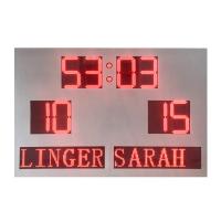 China Customized Led Football Scoreboard , Portable Electronic Scoreboard White Cabinet for sale