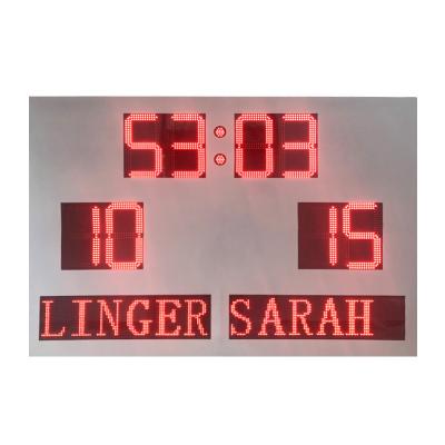 China Customized Led Football Scoreboard , Portable Electronic Scoreboard White Cabinet for sale