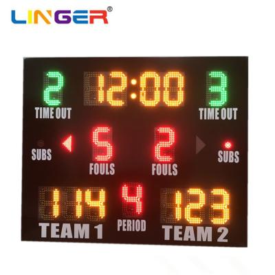 China DIP LED Electronic Basketball Scoreboard 10inch 254mm Digits No Dazzling Indoor Outdoor for sale