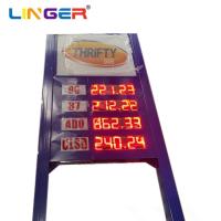 China Red LED Fuel Price Sign 8 Inch Digit with Frame Stand Custom Logo 110-240V for sale