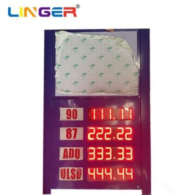 China 8 Inch Digit Height Gas Price Sign with Foothold and Custom LOGO Double Sided 110-240V for sale