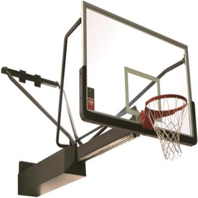 China Electric Folding Suspended Basketball Backstop with 1800mm Backboard and 450mm Steel Rim - AC110V/220V Motorized Operation for sale