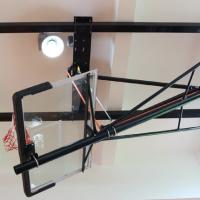 China Hydraulic Electric Motor Basketball Hoop 1.83m x 1.22m with 450mm Steel Rim and Wireless Remote Control for sale