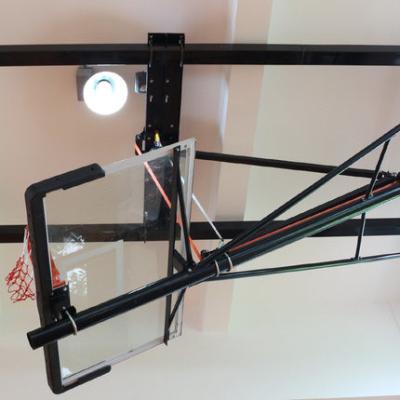 China Hydraulic Electric Motor Basketball Hoop 1.83m x 1.22m with 450mm Steel Rim and Wireless Remote Control for sale