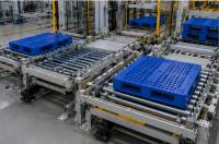 China Heavy Load Pallet Transfer System 2Ton Pallet Transfer Conveyor Line Direction Change for sale