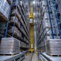 China Laser Barcode Positioned Storage Racking System 16 M/Min Cold Storage Racking Solutions for sale