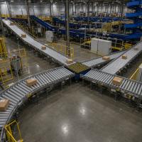 China Adjustable Sorting Speed Servo Driven Wheel Sorter for Parcel Handling Automation for sale